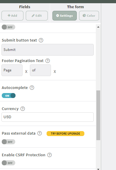 Enabling Autocomplete on Forms